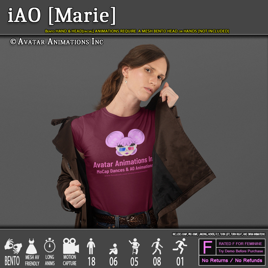 Second Life Marketplace - * iAO[Marie] Uniquely Designed Premium Motion ...